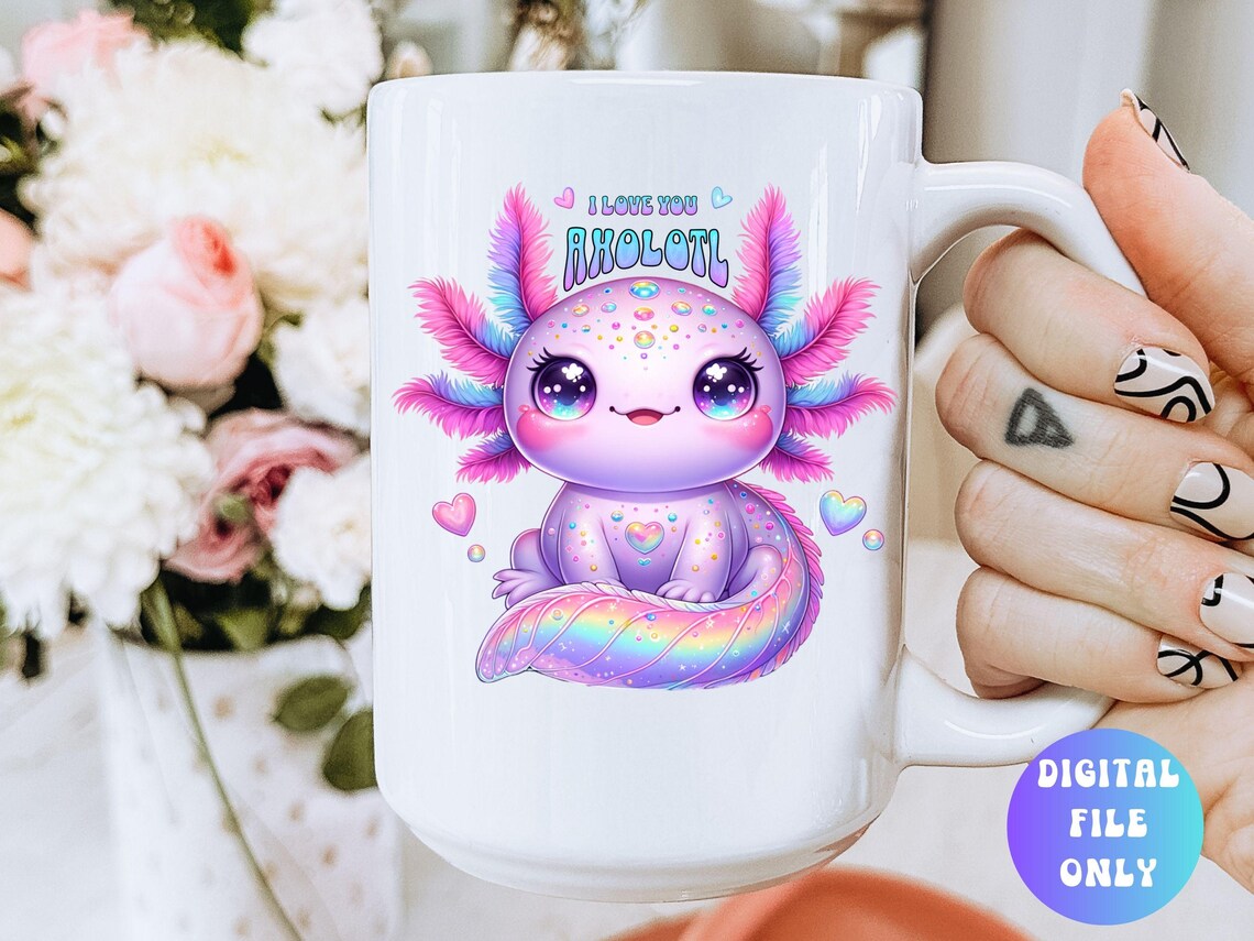 I Love You Axolotl PNG, Axolotl Clipart, Cute Axolotl, Pink Axolotl PNG ...