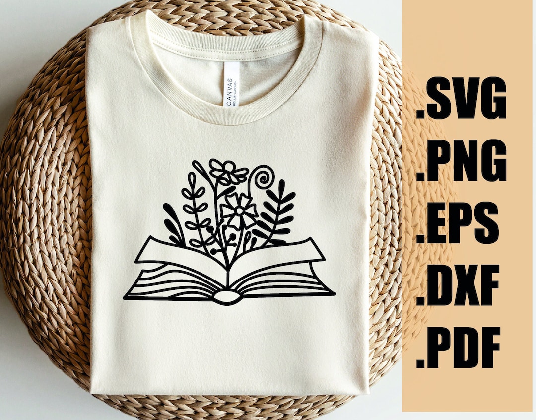 Open Book With Flowers Svg, Books Svg, Book Lover Svg, Bookworm Svg ...