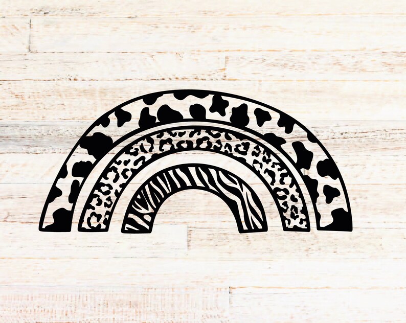 Wild Rainbow Svg Animal Rainbow Svg Savage Rainbow Svg Black - Etsy