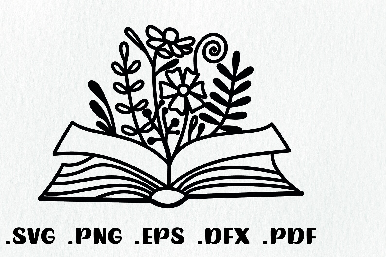 Open Book With Flowers Svg, Books Svg, Book Lover Svg, Bookworm Svg ...