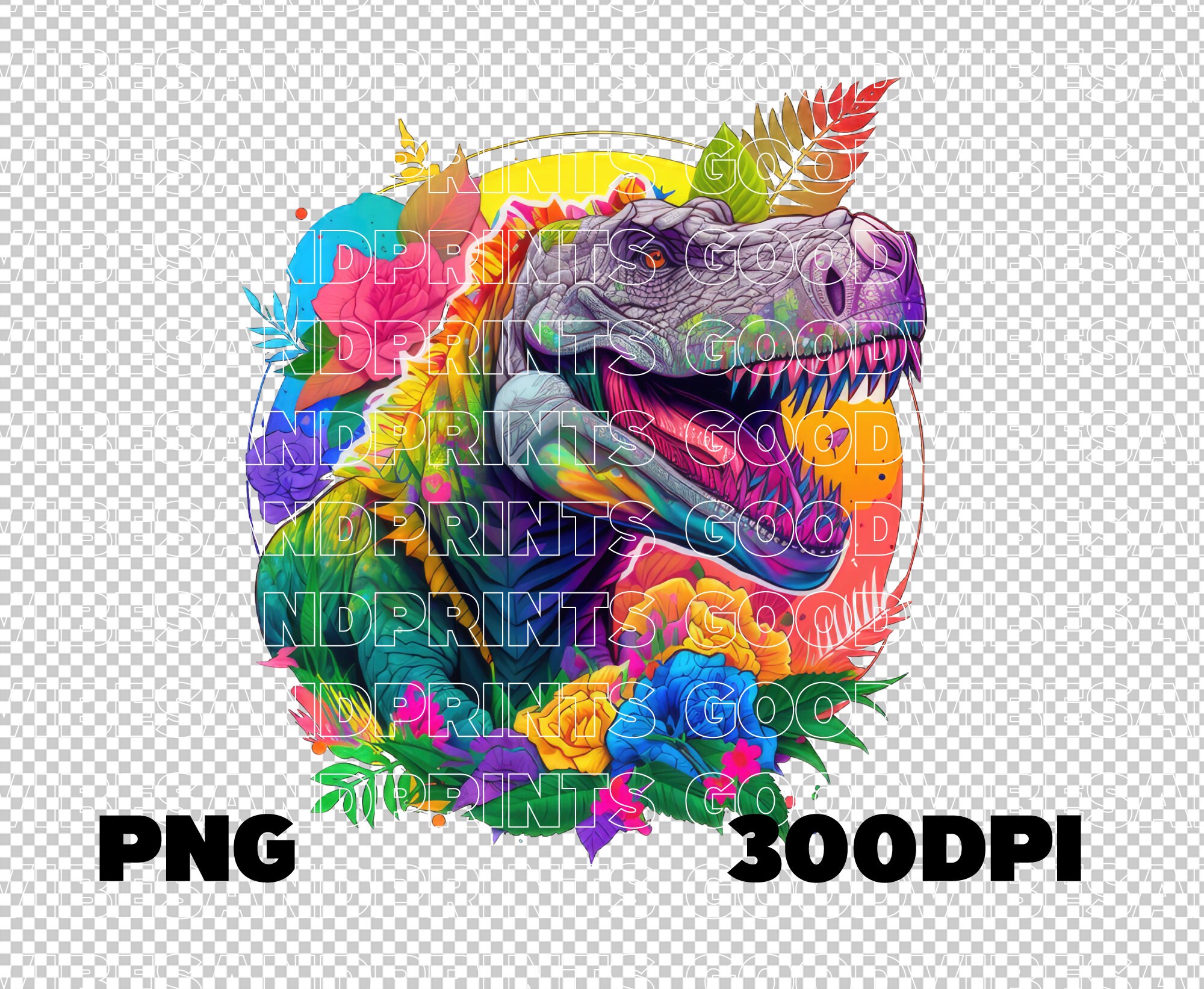 Rainbow T-rex Dinosaur Sublimation DTF DTG, Dinosaurs Png Sublimation ...