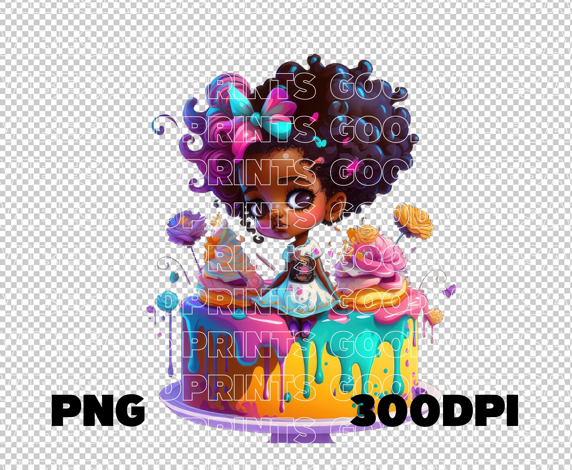 Peekaboo Girl Princess Birthday Cake Rainbow PNG, Little Melanin Queen ...