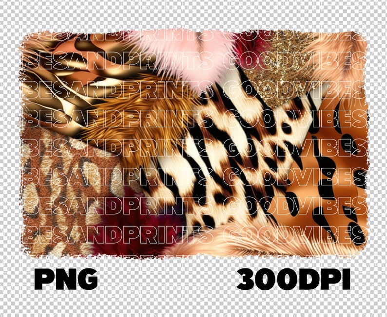 Leopard Deer Cow Tiger Fur Background Png Sublimation Design ...
