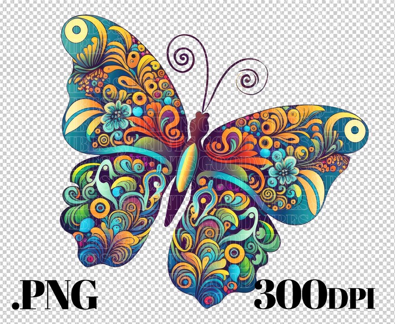 Colorful Butterfly Png for Sublimation DTF DTG Butterfly - Etsy