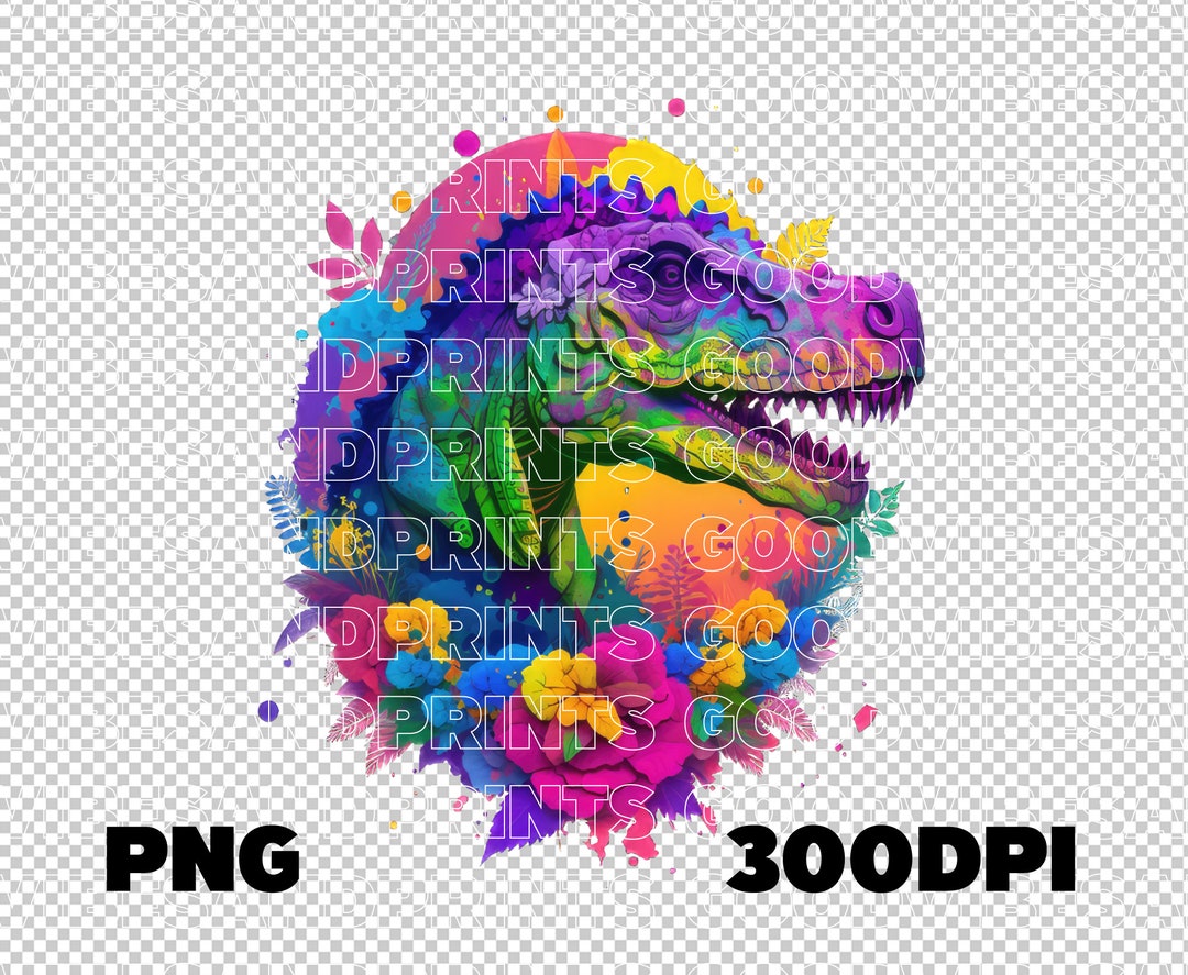 Rainbow T-rex Dinosaur Sublimation DTF DTG, Dinosaurs Png Sublimation ...