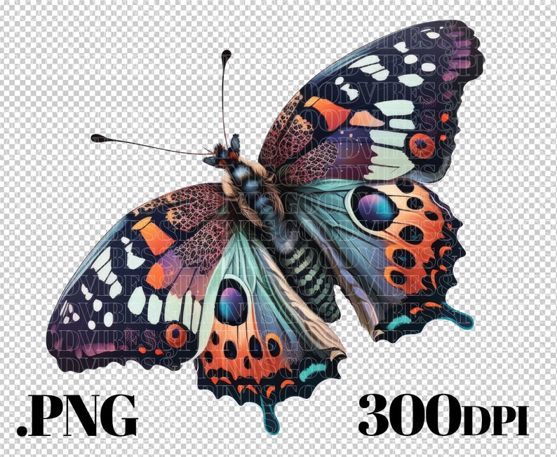 Colorful Realistic Butterfly Png for Sublimation DTF DTG, Butterfly ...