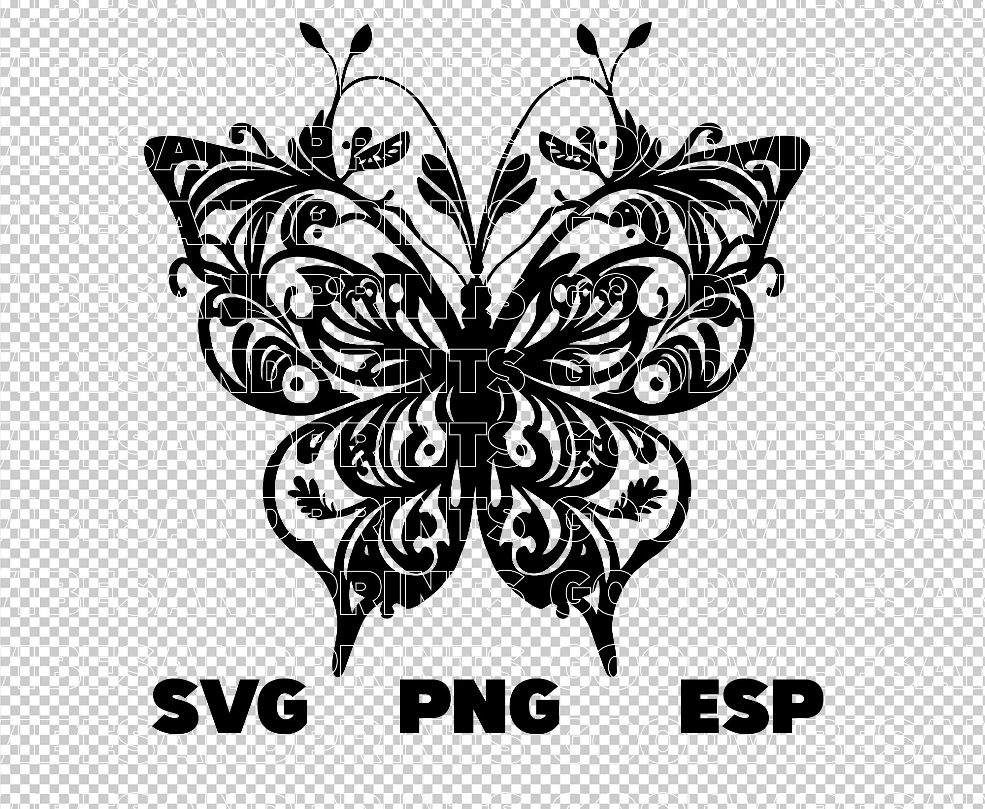 Lace Butterly SVG ESP PNG for Sublimation, Cricut Plotter, Clipart ...