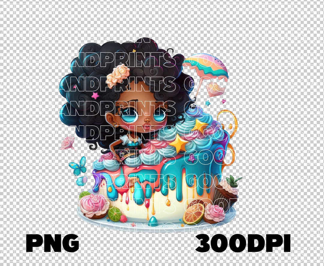 Peekaboo Girl Princess Birthday Cake Rainbow PNG, Little Melanin Queen ...
