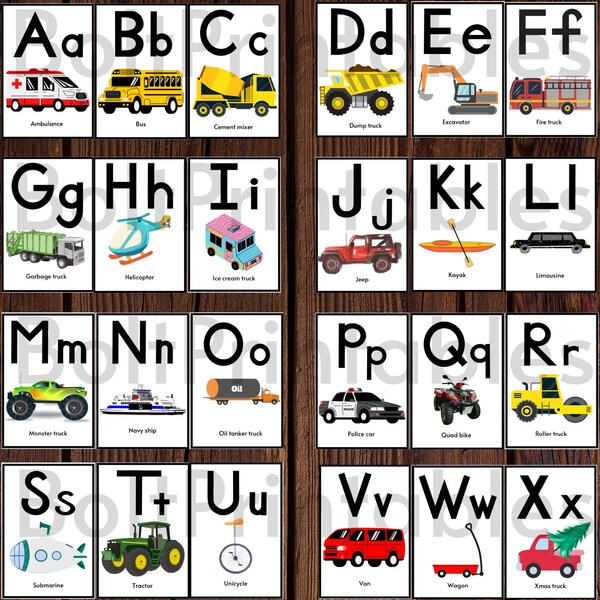 Transportation Alphabet - Etsy