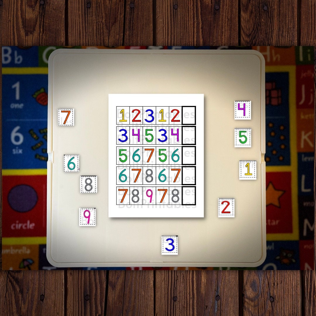 Printable Number Pattern Worksheet, Number Pattern Matching 1-9 ...