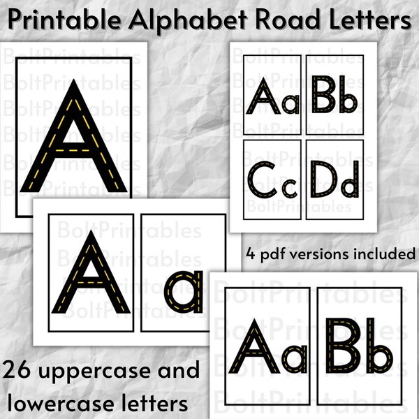 Printable Alphabet Letters Road - Etsy