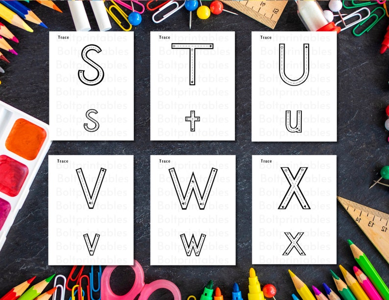 Alphabet Tracing Worksheets, Hand Drawn, Digital Printable, Uppercase ...