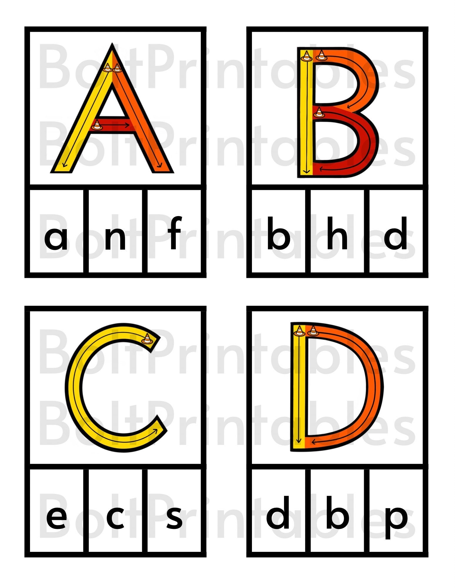 Tarjetas didácticas del alfabeto imprimibles combinación de - Etsy España