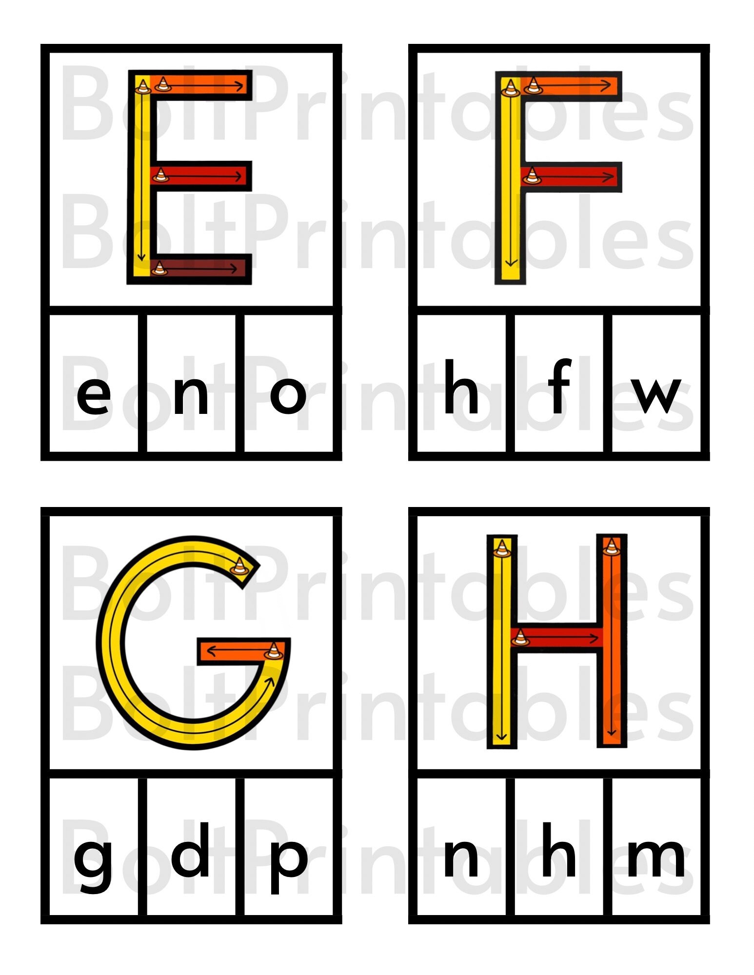 Alphabet Flash Cards, Uppercase and Lowercase Letter Matching, Tracing ...