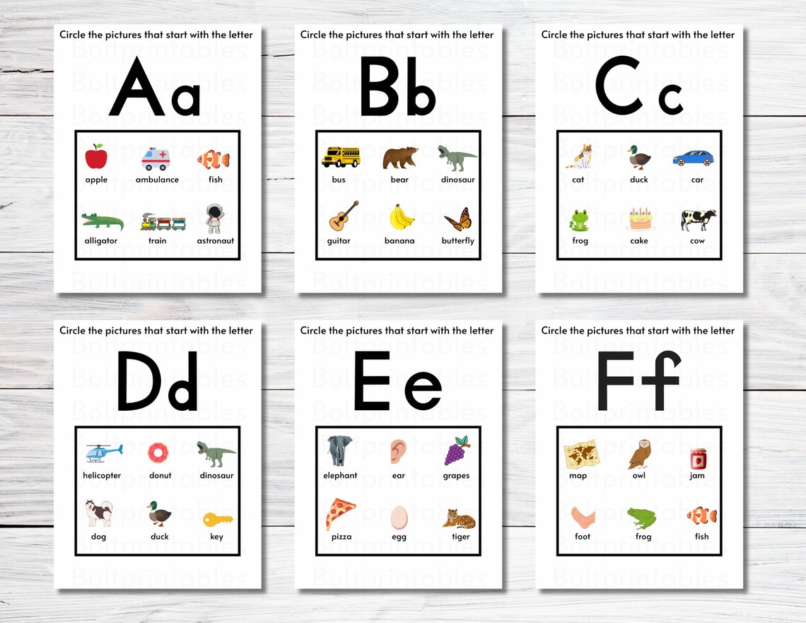Alphabet Letters Sounds, Beginning Letter Phonics Picture Activity ...
