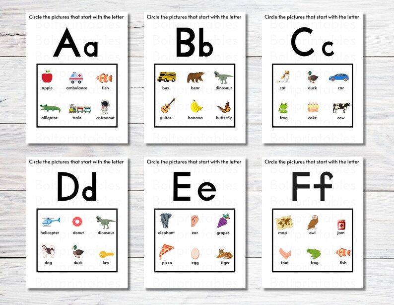 Alphabet Letters Sounds, Beginning Letter Phonics Picture Activity ...