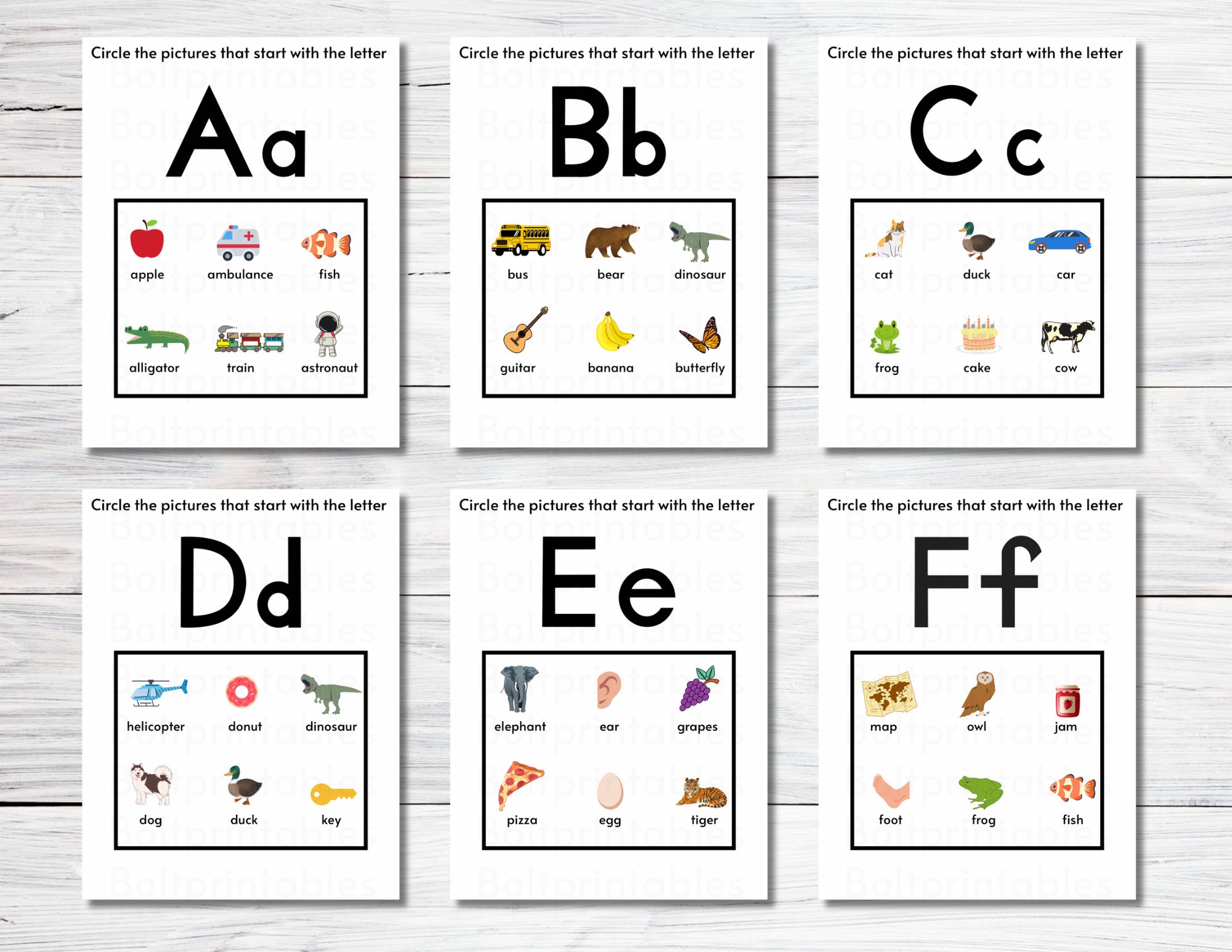 Alphabet Letters Sounds, Beginning Letter Phonics Picture Activity ...