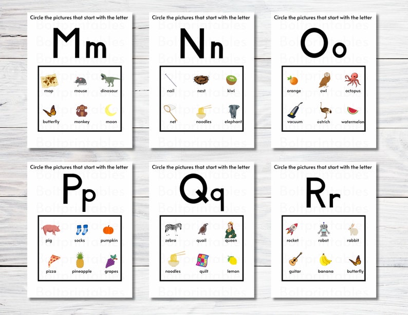 Alphabet Letters Sounds, Beginning Letter Phonics Picture Activity ...
