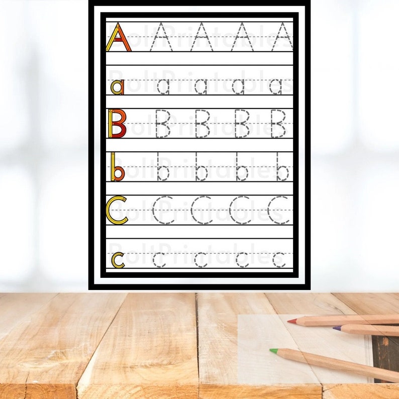 Printable Custom Alphabet Uppercase and Lowercase Tracing Worksheets - Etsy