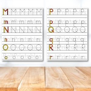 Printable Custom Alphabet Uppercase and Lowercase Tracing Worksheets - Etsy