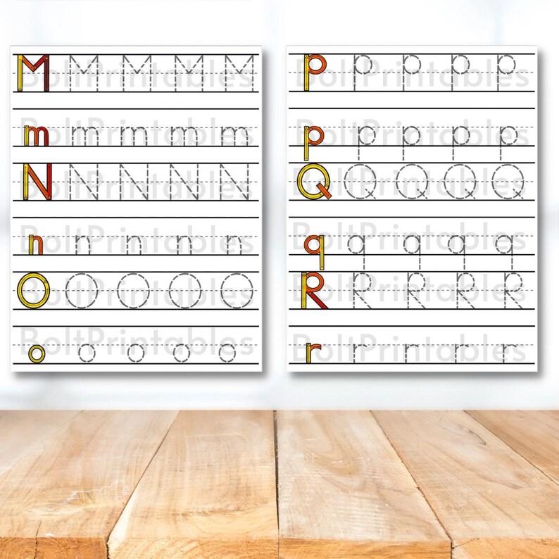 Printable Custom Alphabet Uppercase and Lowercase Tracing Worksheets - Etsy