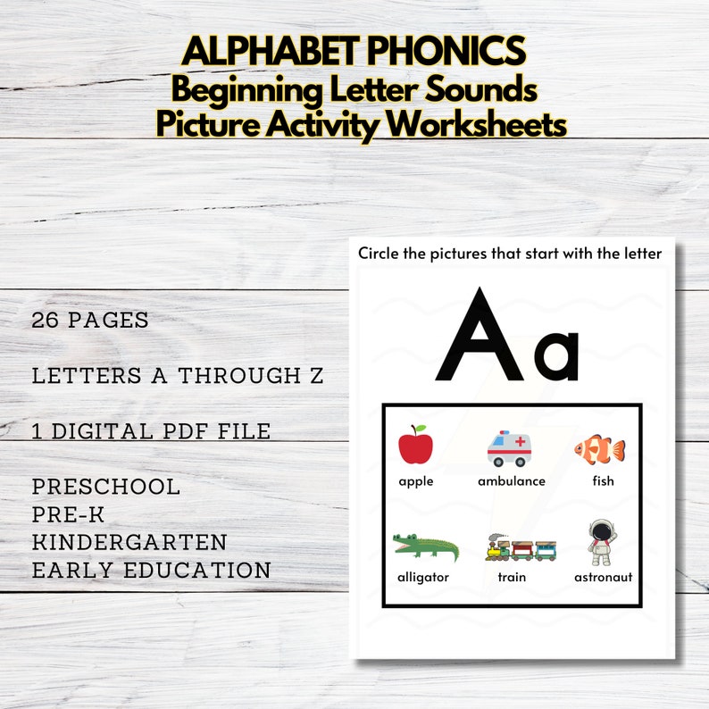 Alphabet Phonics, Beginning Letter Sounds, Phonics Picture Activity ...