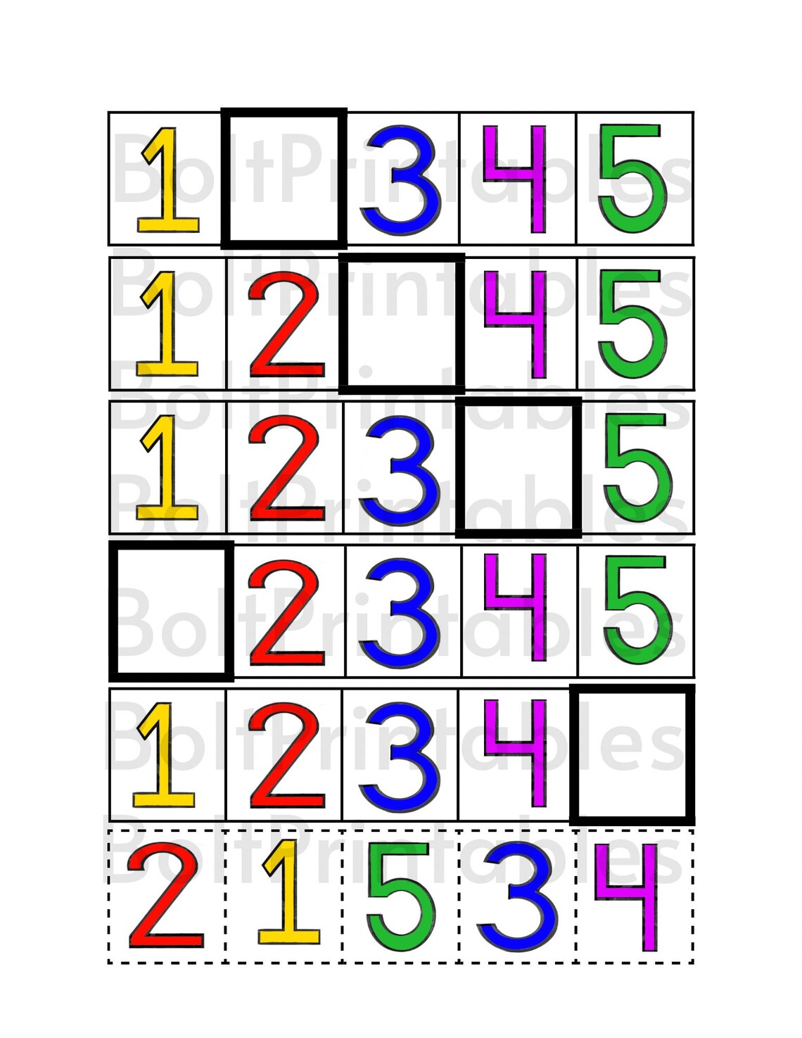 Printable Number Order Worksheet, Number Matching, Fill in Missing ...