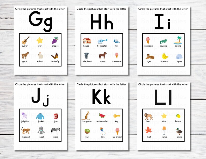 Alphabet Letters Sounds, Beginning Letter Phonics Picture Activity ...