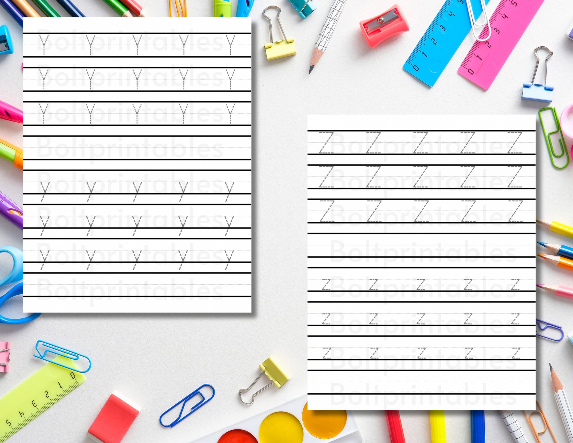 26 Alphabet Tracing Worksheets, Digital Printable, Uppercase Lowercase ...