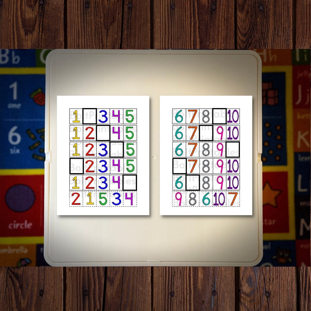 Printable Number Order Worksheet, Number Matching, Fill in Missing ...