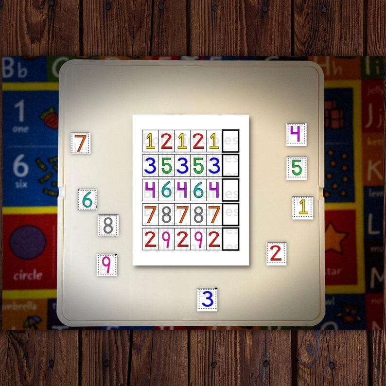 Printable Number Pattern Worksheet, Number Pattern Matching 1-9 ...