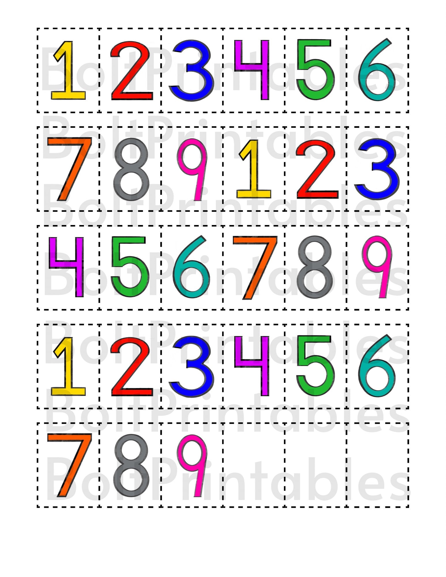 Printable Number Pattern Worksheet, Number Pattern Matching 1-9 ...
