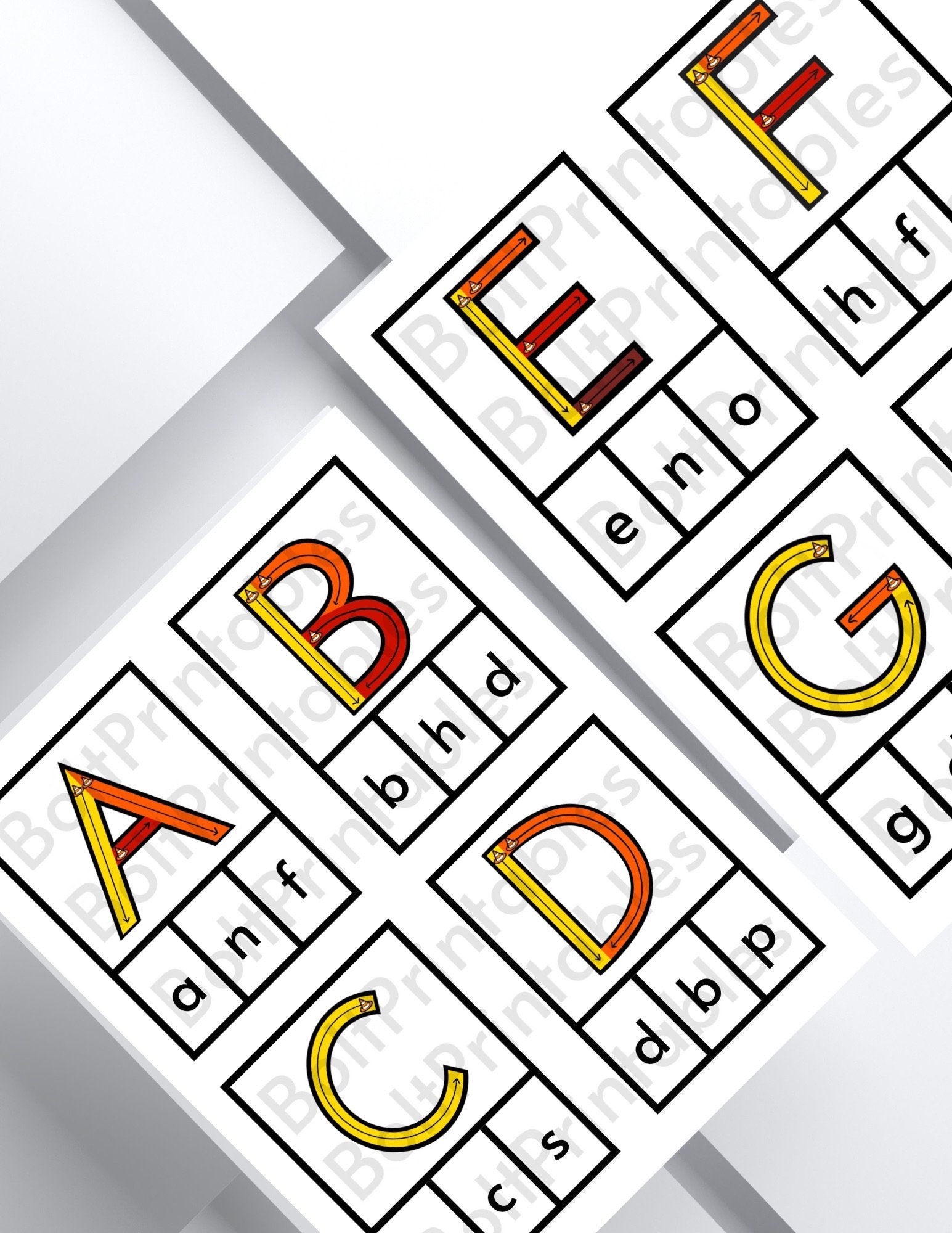 Tarjetas didácticas del alfabeto imprimibles combinación de - Etsy España