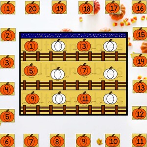 Printable Pumpkin Patch Number Order Activity Worksheets Counting ...