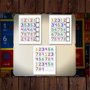 Printable Number Pattern Worksheet, Number Pattern Matching 1-9, Preschool, Kindergarten Prep - Etsy