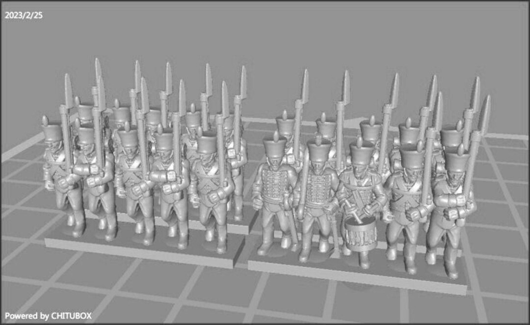 15mm Napoleonic Brunswick Line Infantry 3D Printed Warlord Epic Scale ...