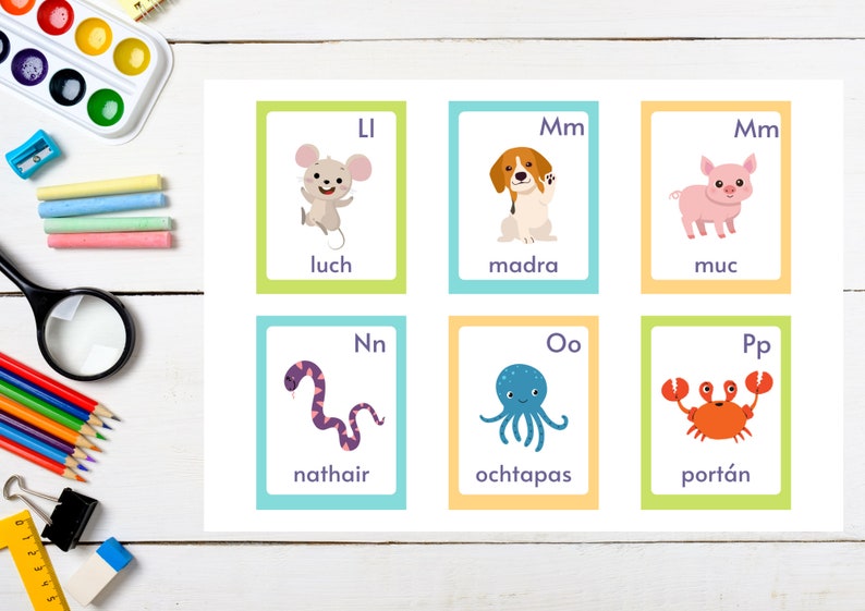 23 Flashcards Alphabet in Irish / Gaeilge With Peataí / - Etsy Ireland