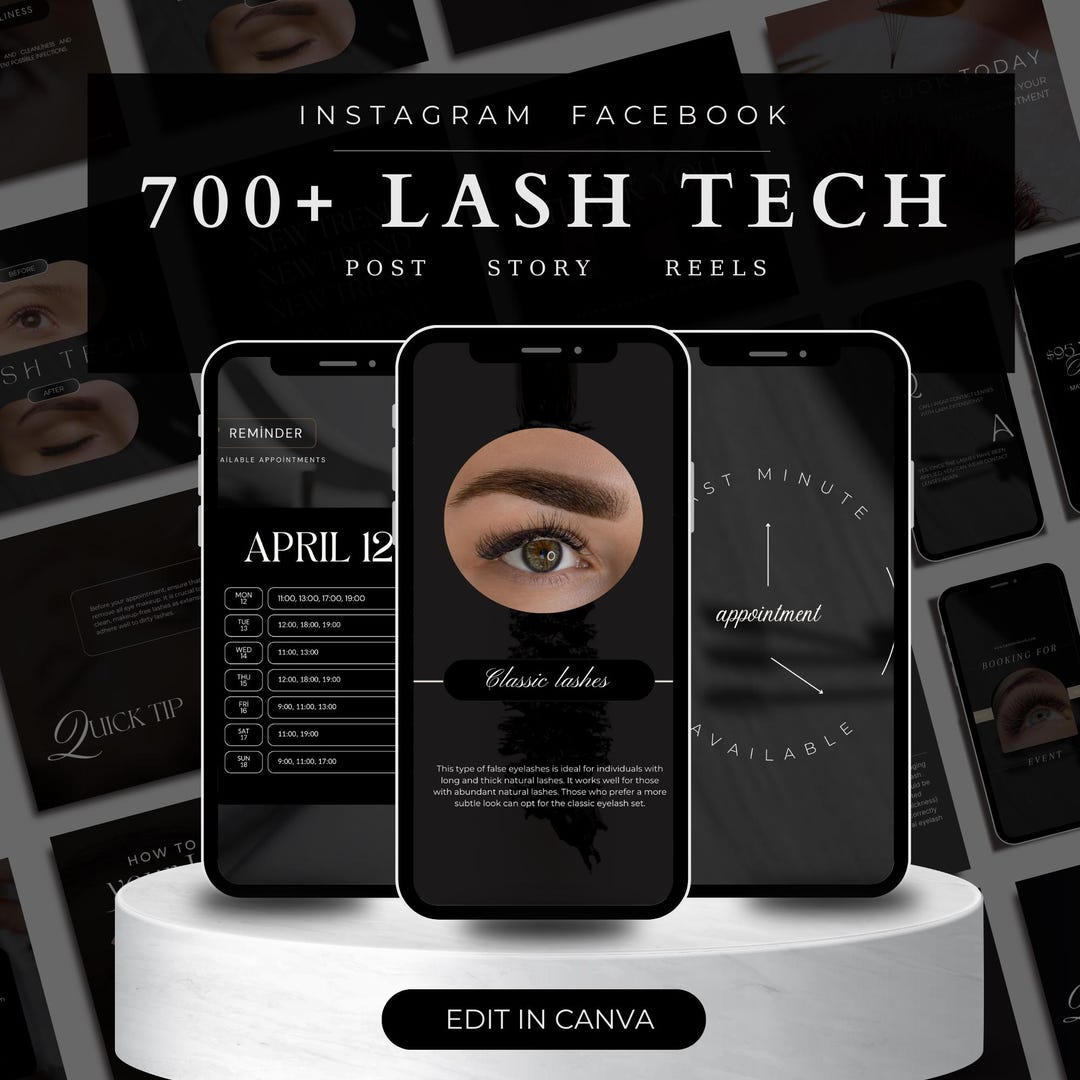 Lash Tech Instagram Template Post Story ,facebook Lash Stylist ...