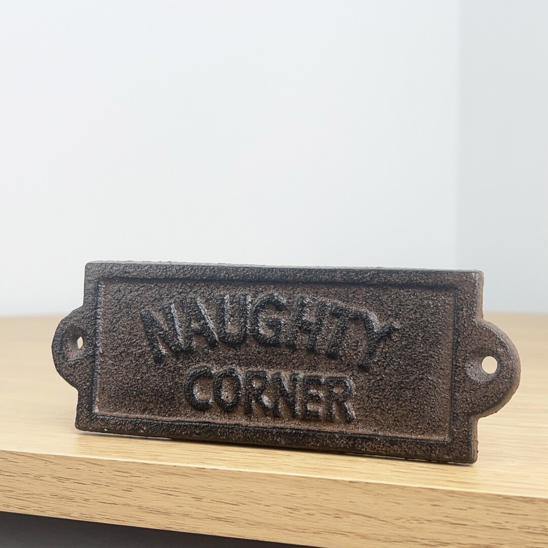 Naughty Corner Cast Iron Wall Sign Plaque Home Garden Outdoor - Etsy