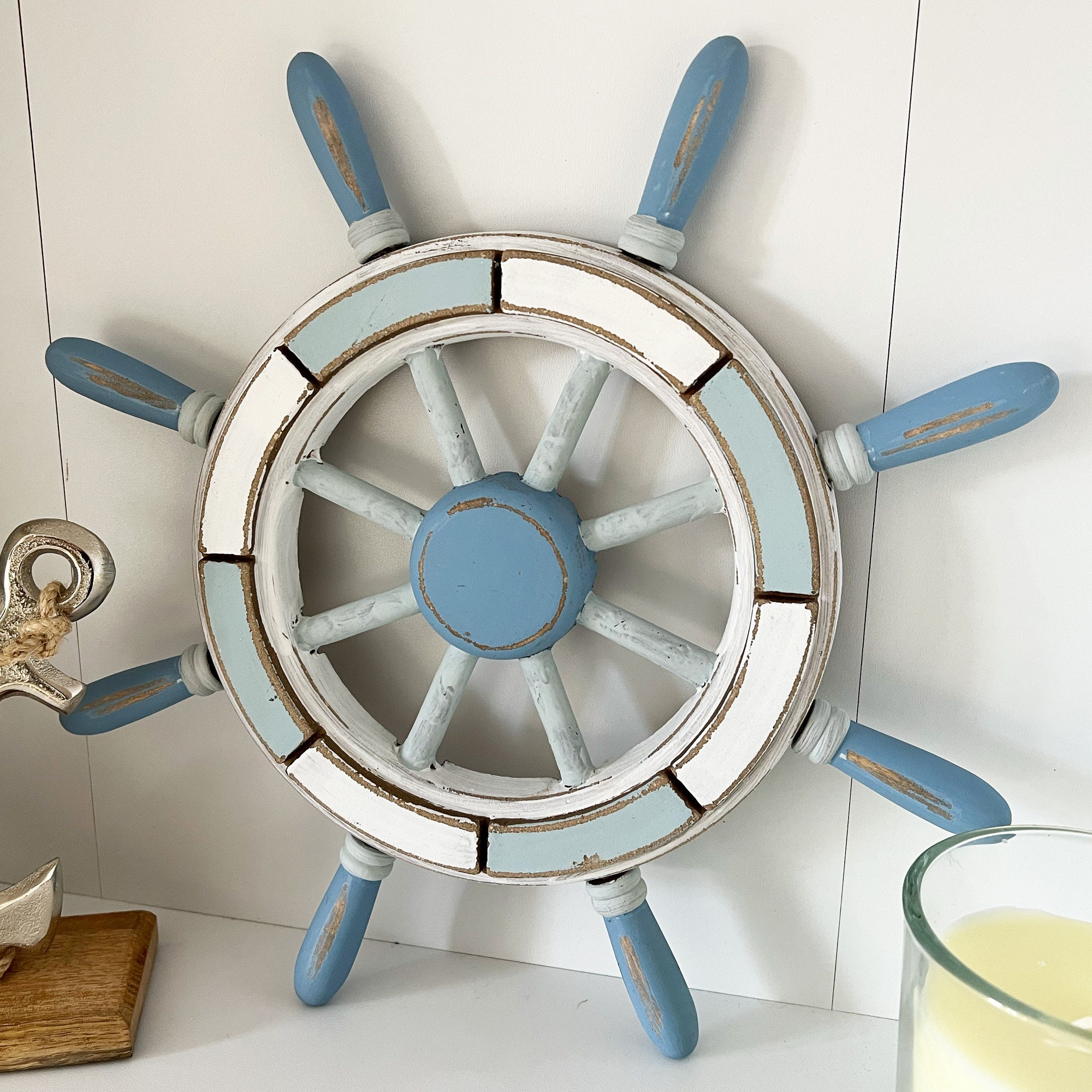 Wooden Ships Wheel Wall Decoration Nautical Home Hanging - Etsy UK