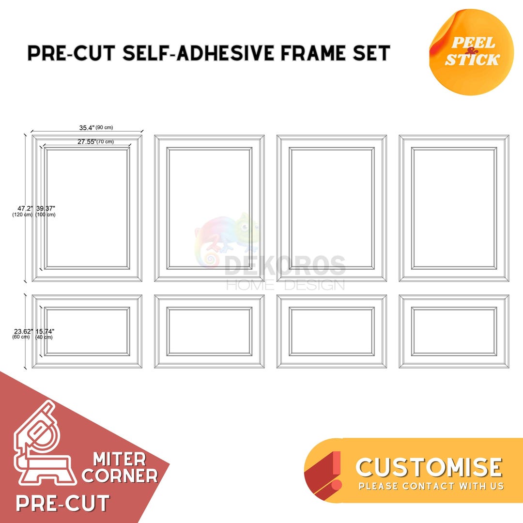 Custom Order, Wall Molding Design Panel Moldings, Pre-cut Ready to Install - Paintable White ...