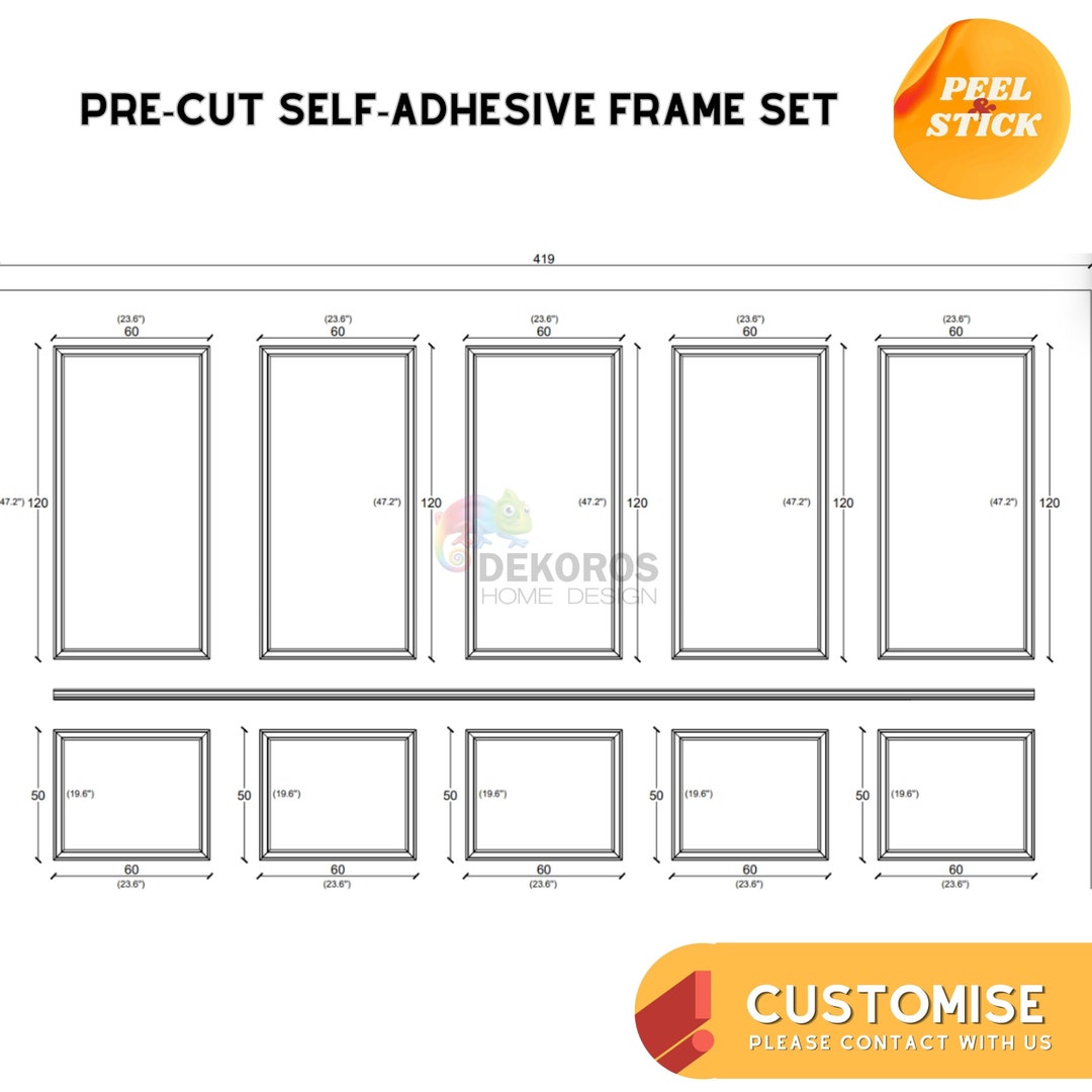 Custom Order - Wall Moulding Frame Kit - Paintable White Wall Panel ...