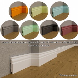 Baseboard Molding: One Package is 12 Boards (28,8 M) - Paintable White ...