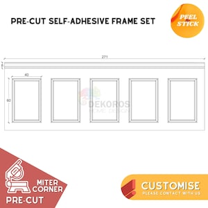 Custom Order - Wall Molding Kit, Pre-cut 4cm Frame Mouldings 8cm Border ...