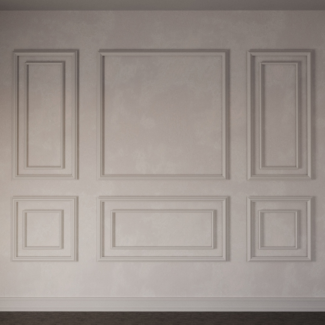 White Wall Moldings, Paintable Double Mouldings, Decorative Wall ...