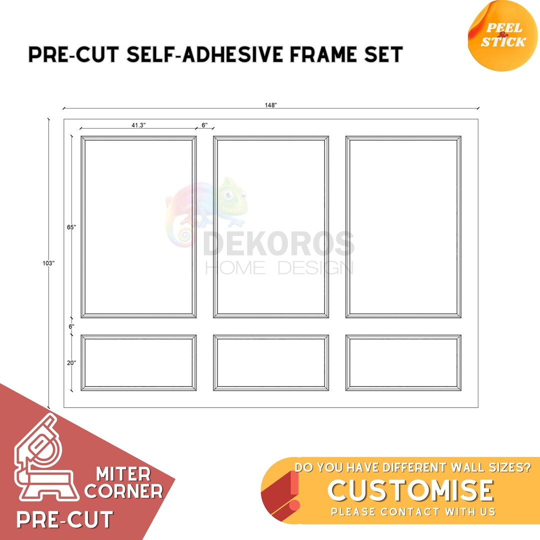 Custom Order, Wall Moulding Design Panel Moldings, Pre-cut Ready to ...