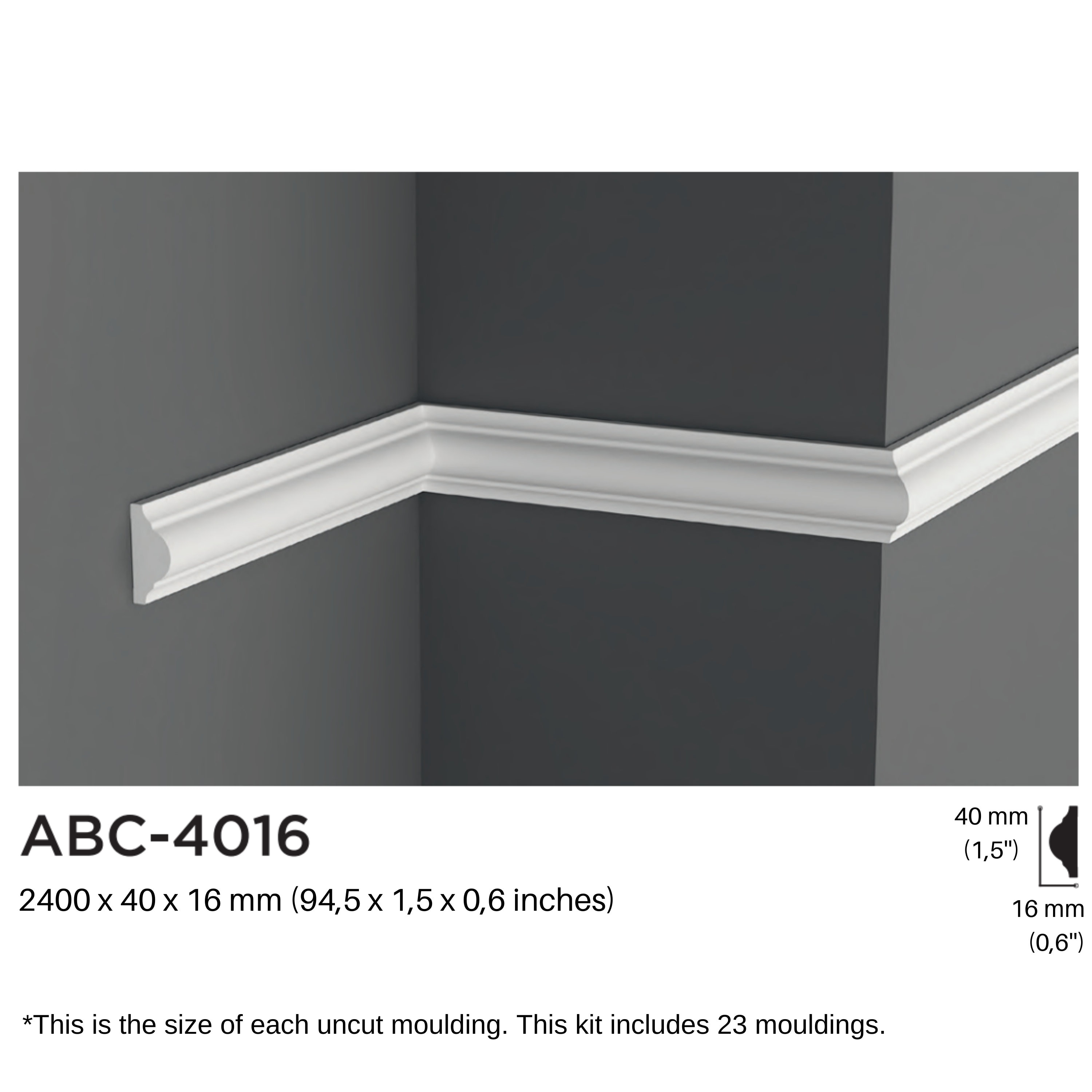 4 Cm Mouldings Kit Pre-cut Wall Molding Panels Paintable - Etsy