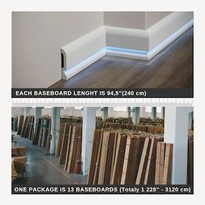 Baseboard Molding With Led Duct, Each Pieces 240x10cm/9,4''wx3,9''h ...