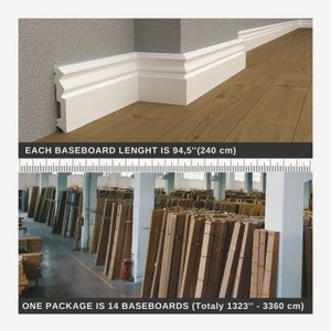 The Package is 14 Baseboard Moldings (totaly 33,6m/1323'') White ...