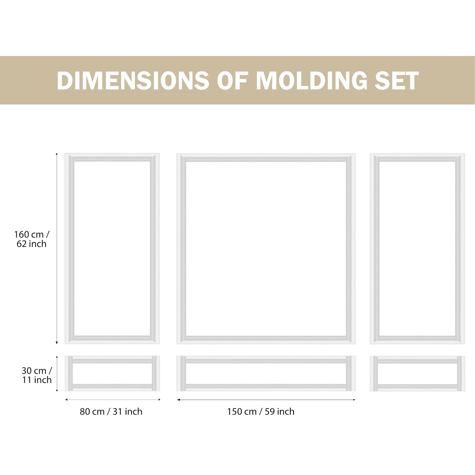 Wall Moulding Design Panel Moldings, Pre-cut Ready to Install ...
